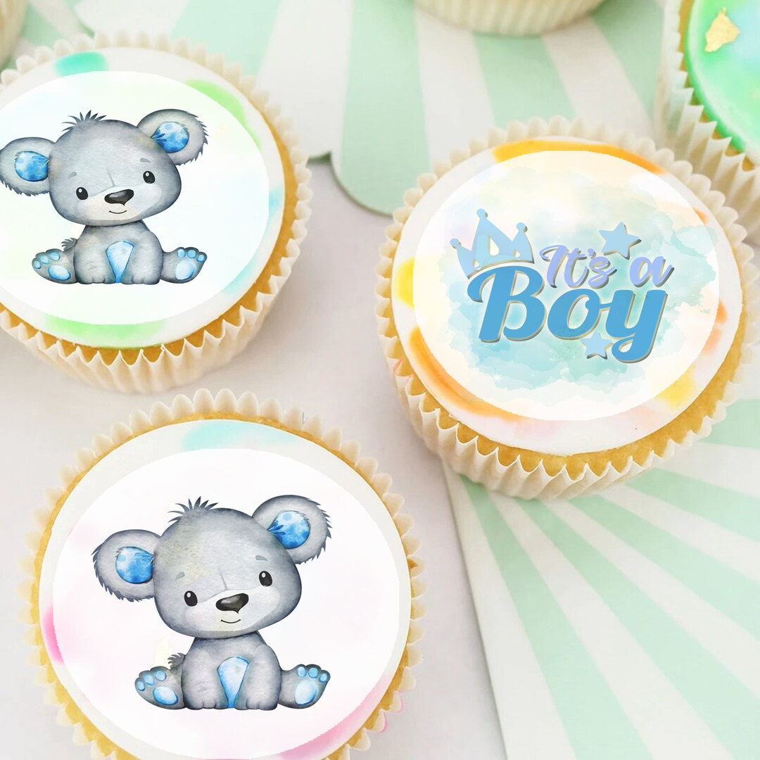 It's A Boy Baby Shower Pre-cut Edible Cupcake or Cookie Toppers - Etsy