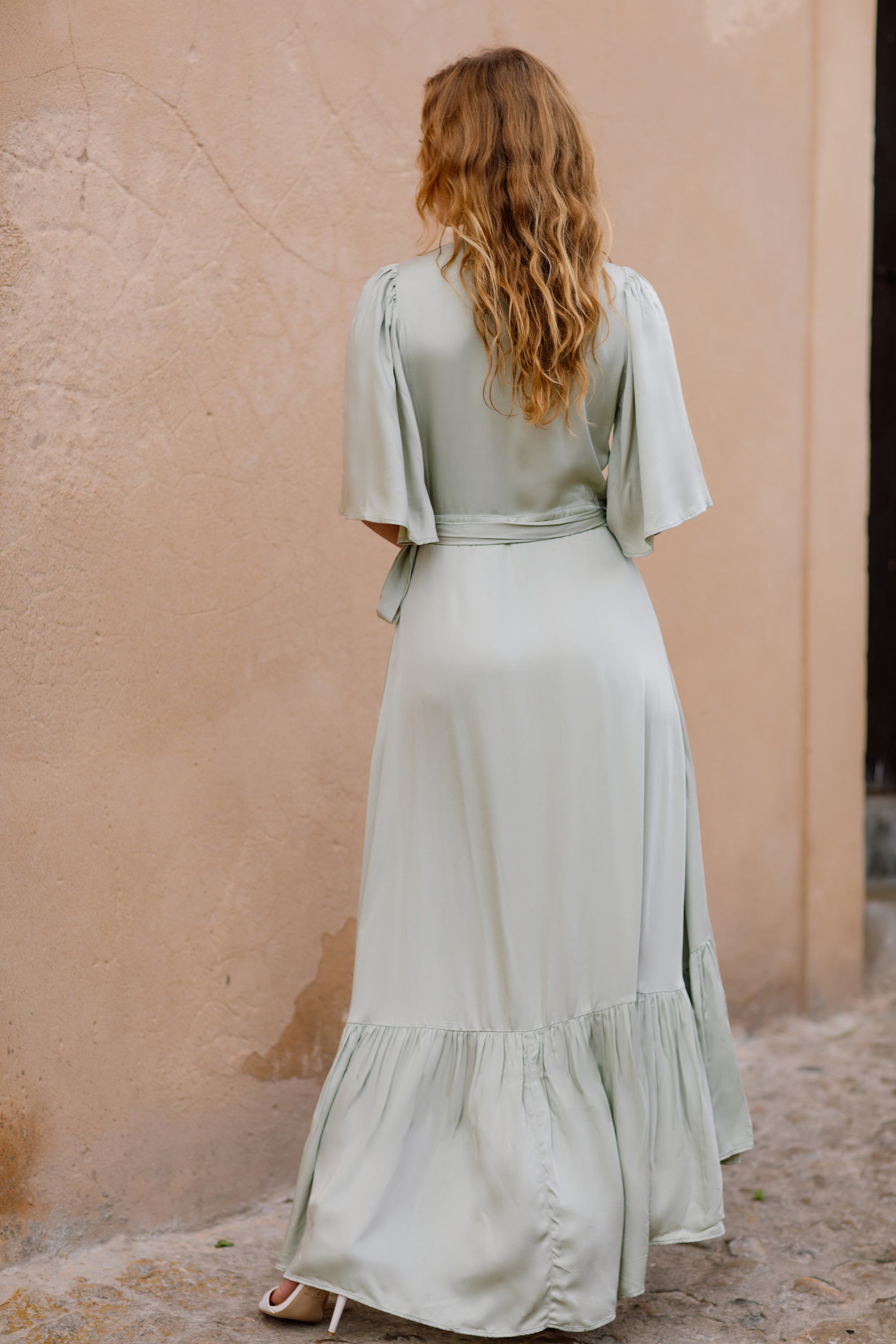 Alma Dress Seafoam Bridesmaid Dress Blue Wrap Dress Boho | Etsy