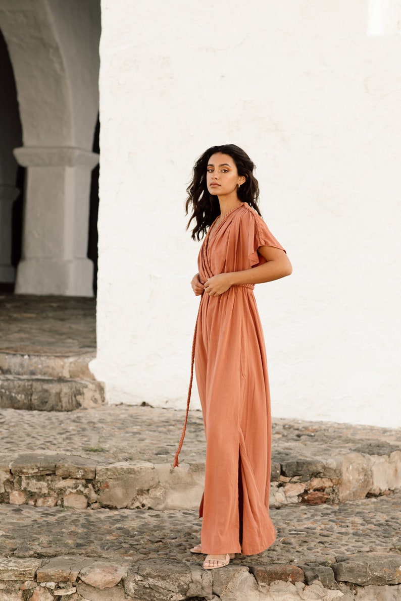 Helen Dress Baked Clay, Bridesmaids Dress, Bump Friendly, Summer Dress ...