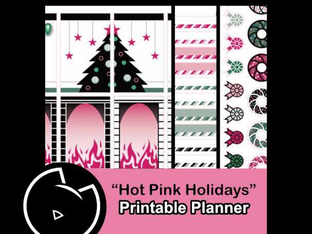 Hot Pink Holidays: Printable Planner in PDF, SVG, PNG (digital Download ...