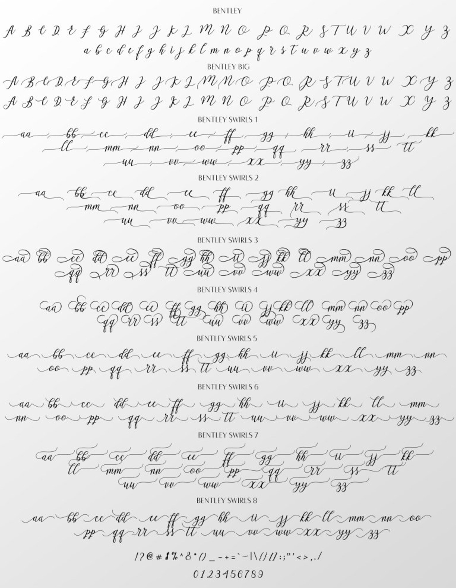 Bentley Calligraphy Font: Modern Script (digital Download) - Etsy