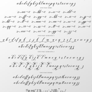 Date Calligraphy Font: Modern Heart Script (digital Download) - Etsy