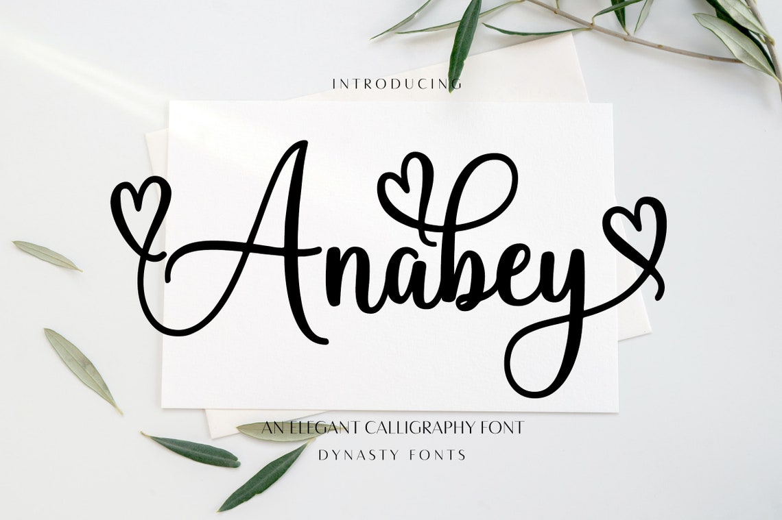 Font With Heart Calligraphy Font Digital Font Script Font - Etsy