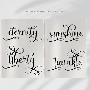 Date Calligraphy Font: Modern Heart Script (digital Download) - Etsy