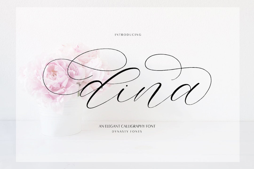 Dina Script Font: Modern Calligraphy Wedding Font (digital Download) - Etsy