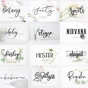 50 Modern Calligraphy Fonts Bundle: Handwritten Procreate Fonts (TTF ...