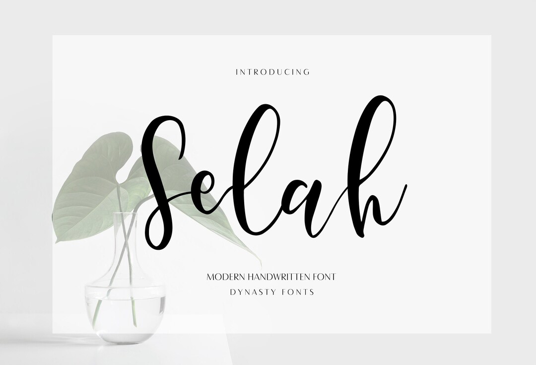 Selah Script Font: Modern Calligraphy Wedding Font (digital Download ...