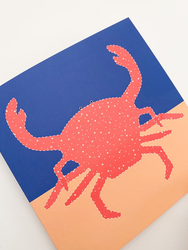 Sebastian the Crab. Crab Card. Friendly Crab. Cute Crab. Beach Card ...