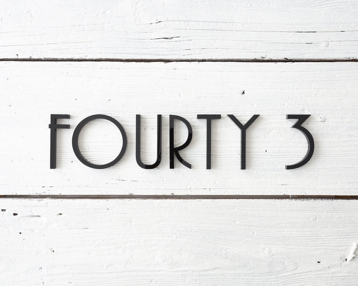4 Inch Modern House Numbers Custom Address Sign Art Deco - Etsy