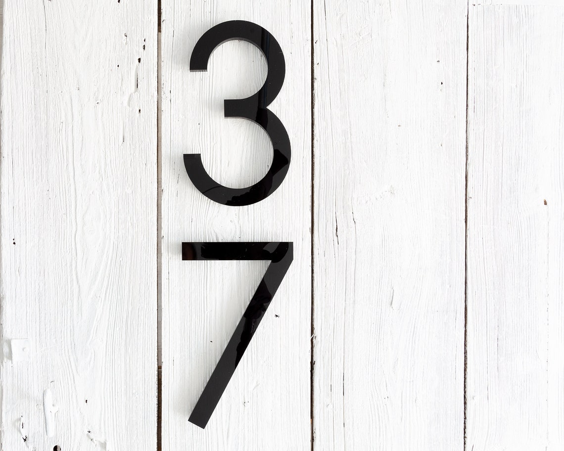 12 Inch Modern House Numbers Contemporary Minimalist Address - Etsy