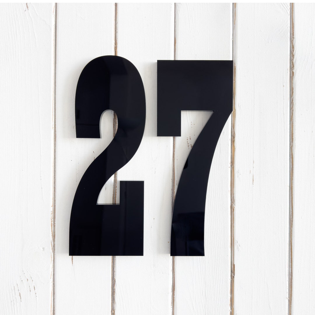 12 Inch Modern House Numbers, Large Acrylic Address Sign, Western ...