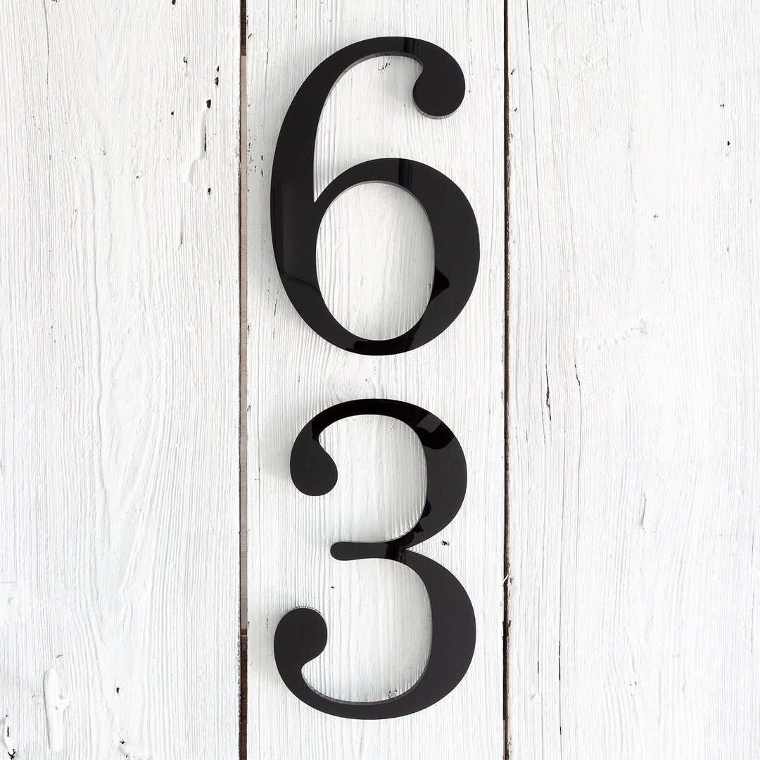 12 Inch Modern Black Acrylic House Numbers - Etsy