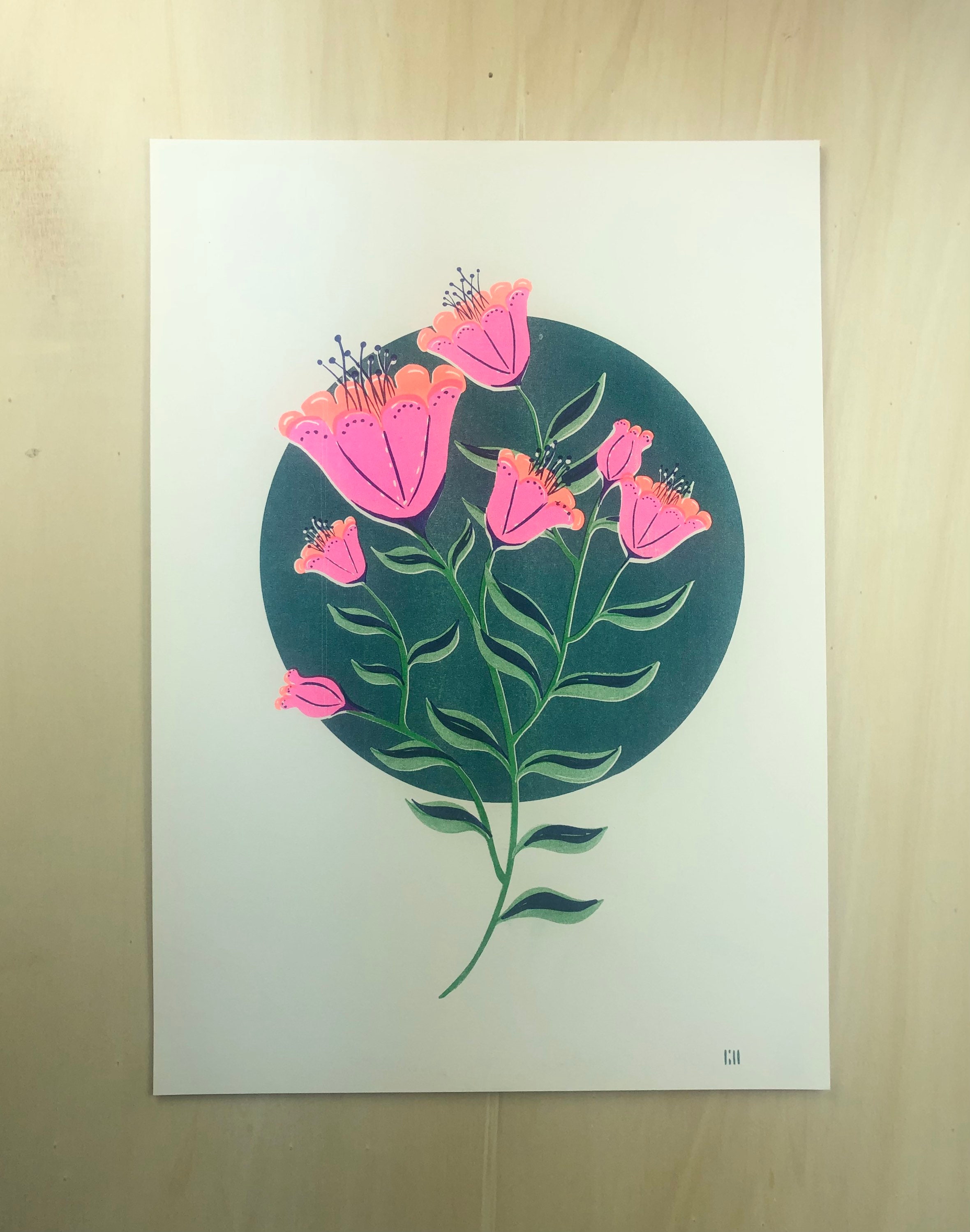 Flowers Illustration, Poster, Screen Print, Floral, Graphics, Artprint ...