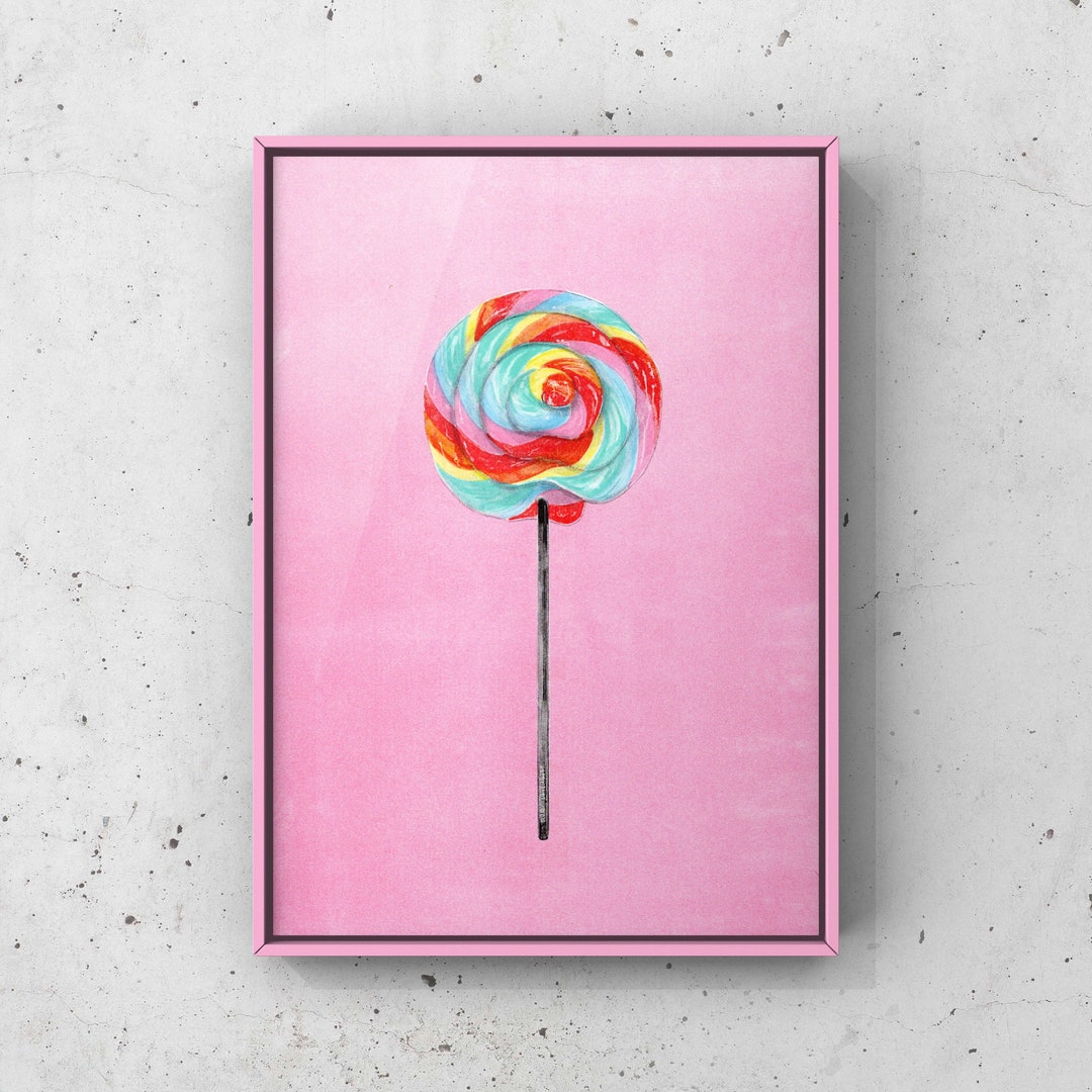 Lolipop Print, Risograph, Art Print, Poster, A3, Illustration - Etsy