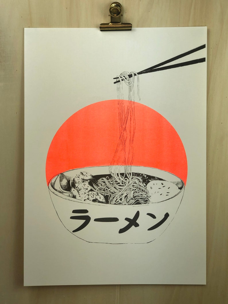 Ramen - Poster, Screenprint, Print, A3, Art Print, Risography, Riso ...