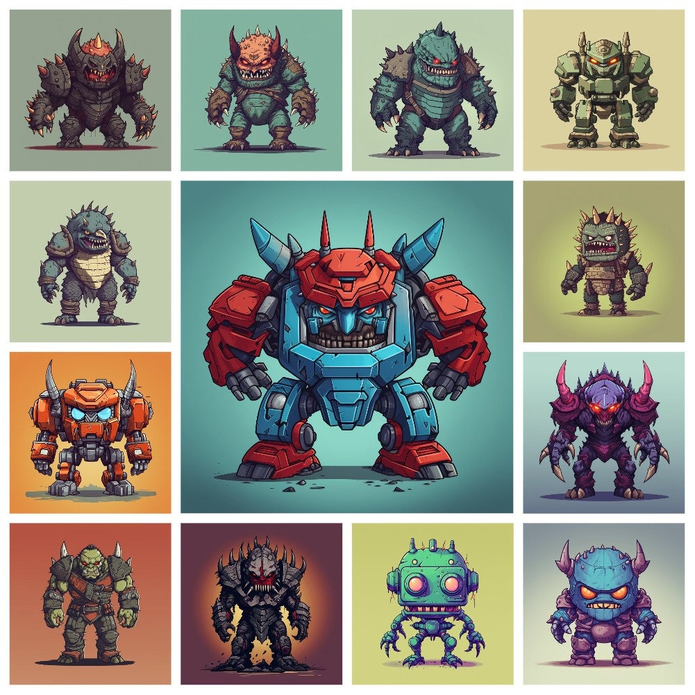 1000+ Pcs. Monsters, Game Characters, Digital Art - Etsy
