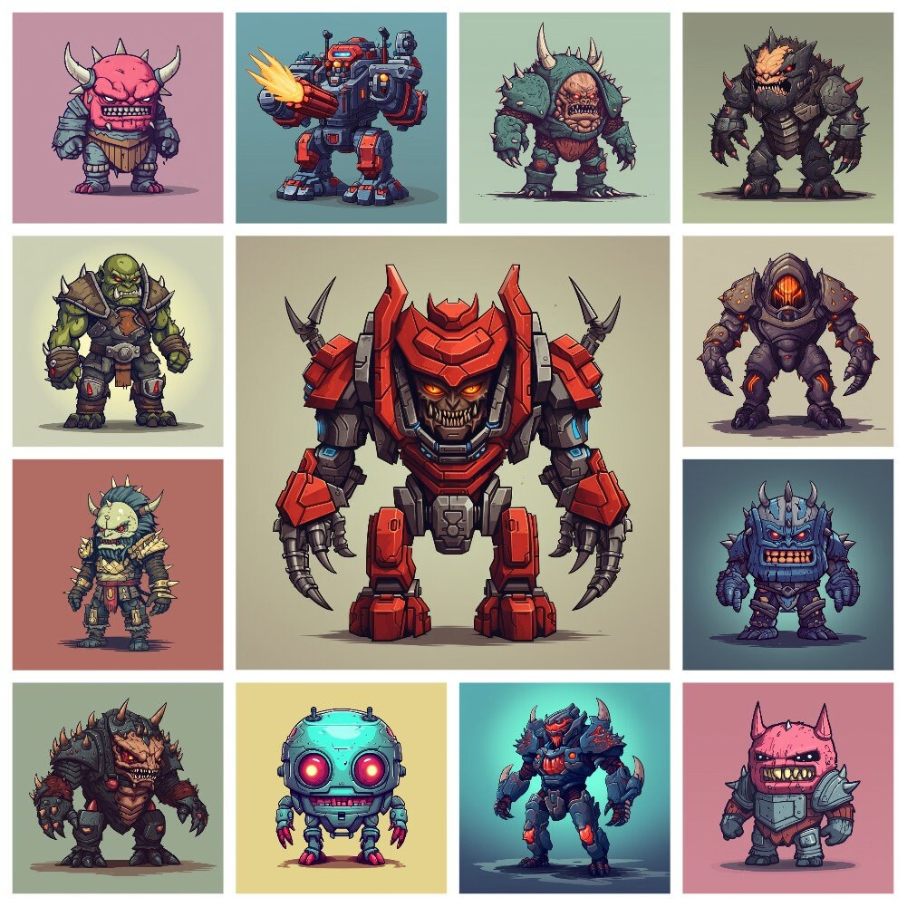 1000+ Pcs. Monsters, Game Characters, Digital Art - Etsy