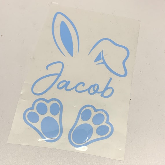 Cute Name Split Bunny Rabbit Vinyl Decal Iron on Kids Pjs | Etsy UK
