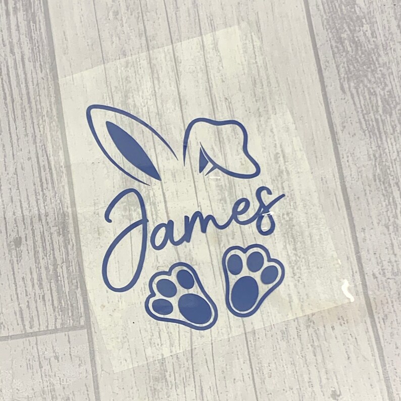 Cute Name Split Bunny Rabbit Vinyl Decal Iron on Kids Pjs | Etsy UK