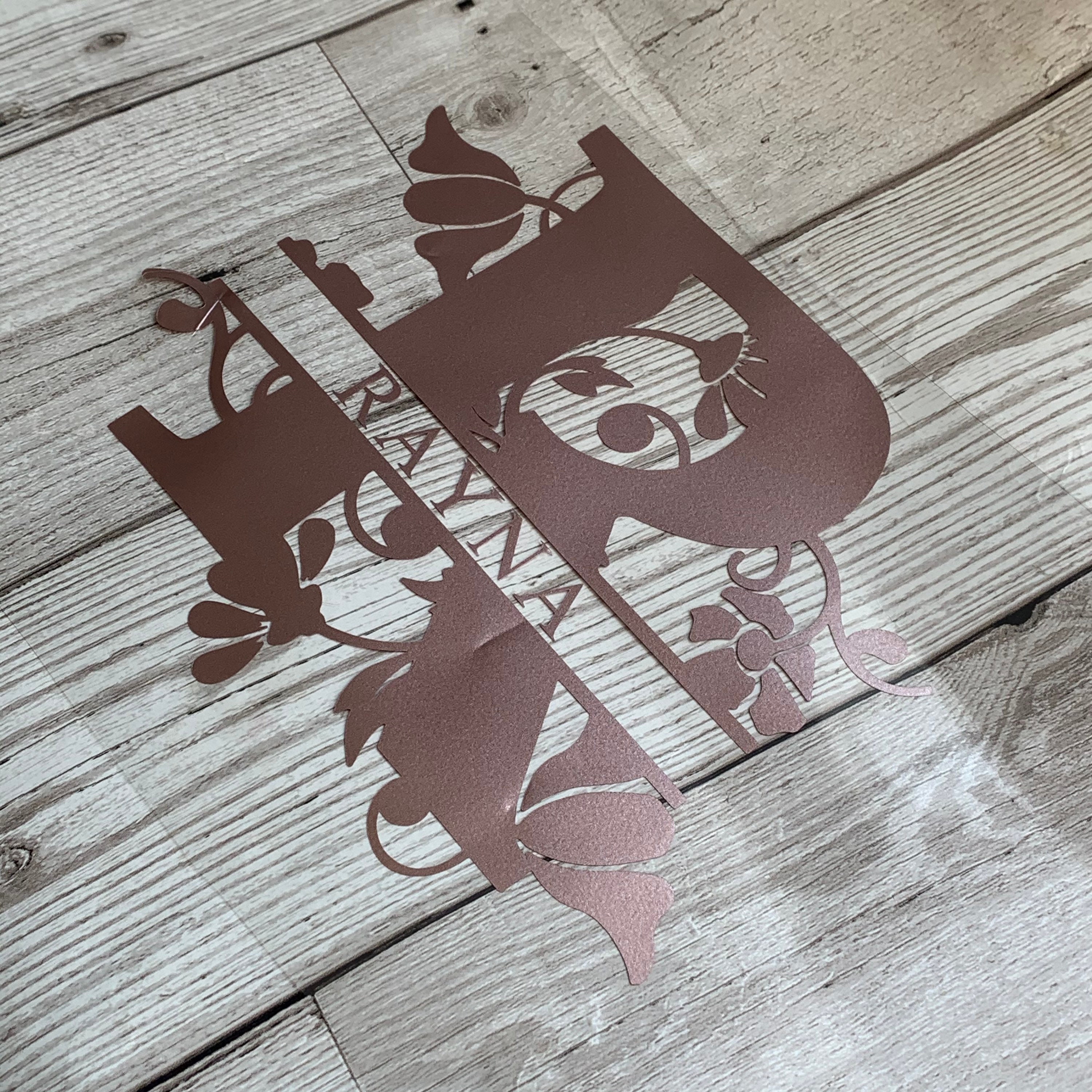 Split Monochrome Letter HTV iron on vinyl letters wedding name | Etsy