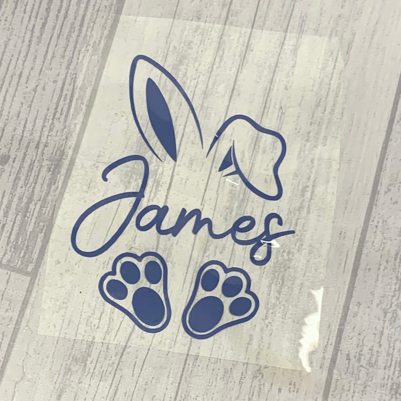 Cute Name Split Bunny Rabbit Vinyl Decal Iron on Kids Pjs | Etsy UK