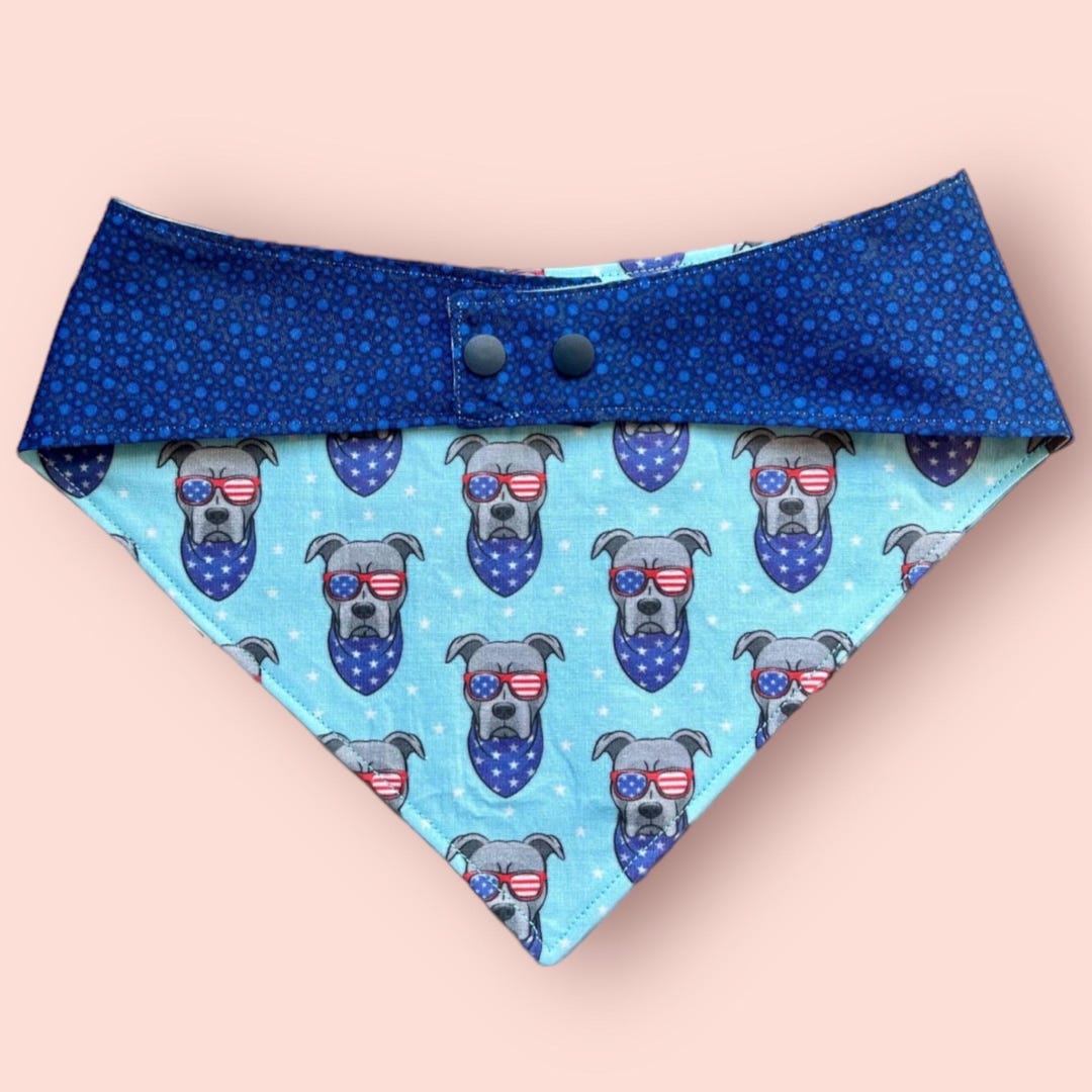 Patriotic Pitties Dog Bandana | Cute Reversible Pet Scarf ...