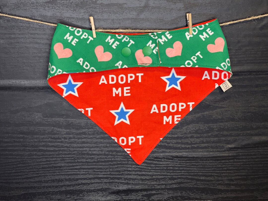 Adopt Me Dog Bandana Rescue Dog Adoption Bandana Reversible - Etsy
