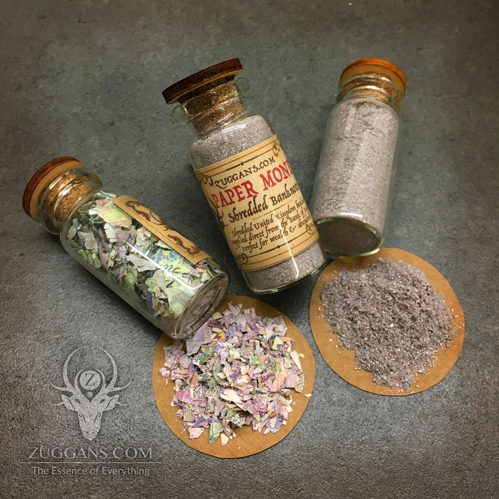 Paper Money Shreds & Powder Zuggans Wicca Witchcraft - Etsy