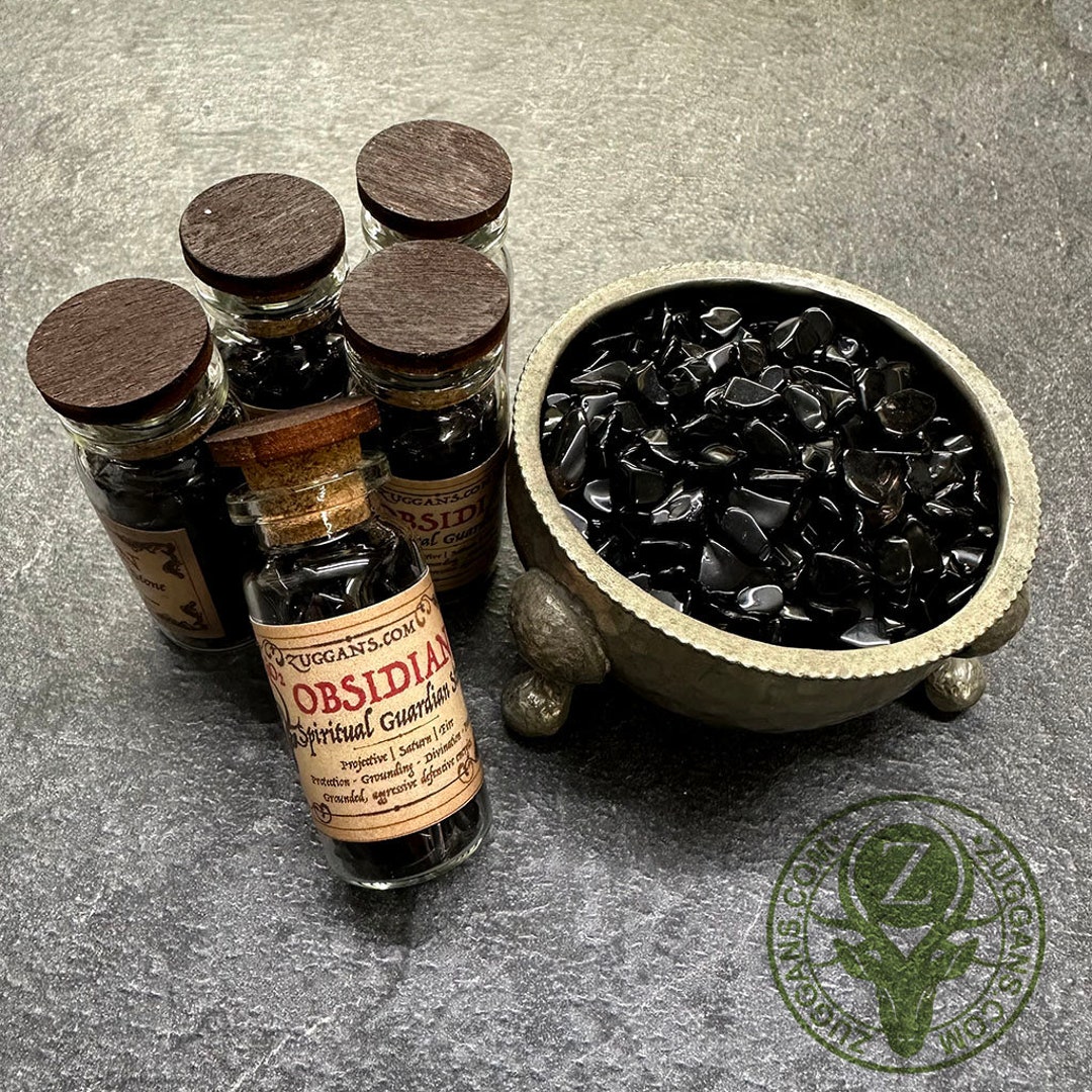 Black Obsidian Shards / Mini Tumble Stones - Zuggans - Wicca Witchcraft ...
