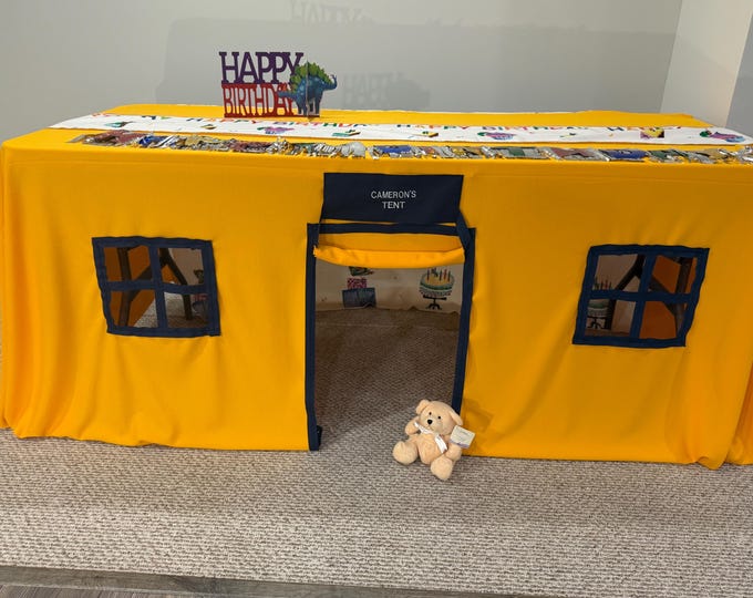 Happy Birthday 2-sided Table Top Tent W Custom Name ”birthday Theme" - Etsy