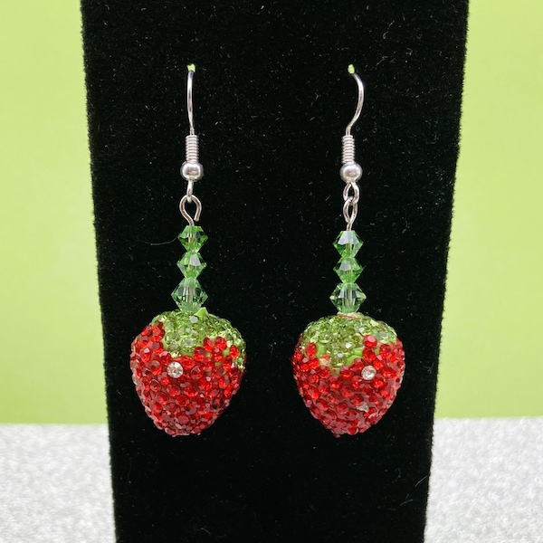 Strawberry Earrings - Etsy