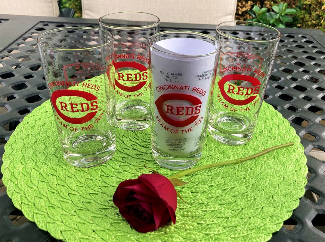 Vintage "cincinnati REDS Team of the '70's" Set of 4 Glasses ...