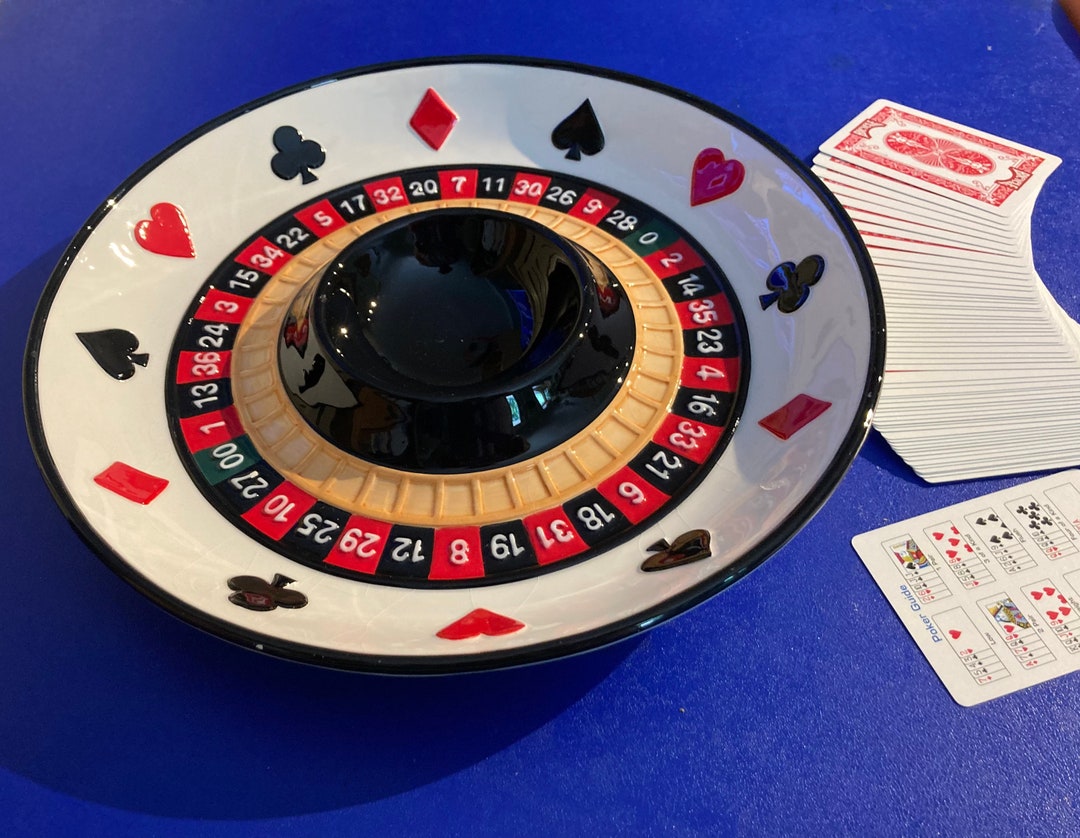 Fitz and Floyd game Night CHIP & DIP Bowl, 12 Diameter Roulette Wheel ...