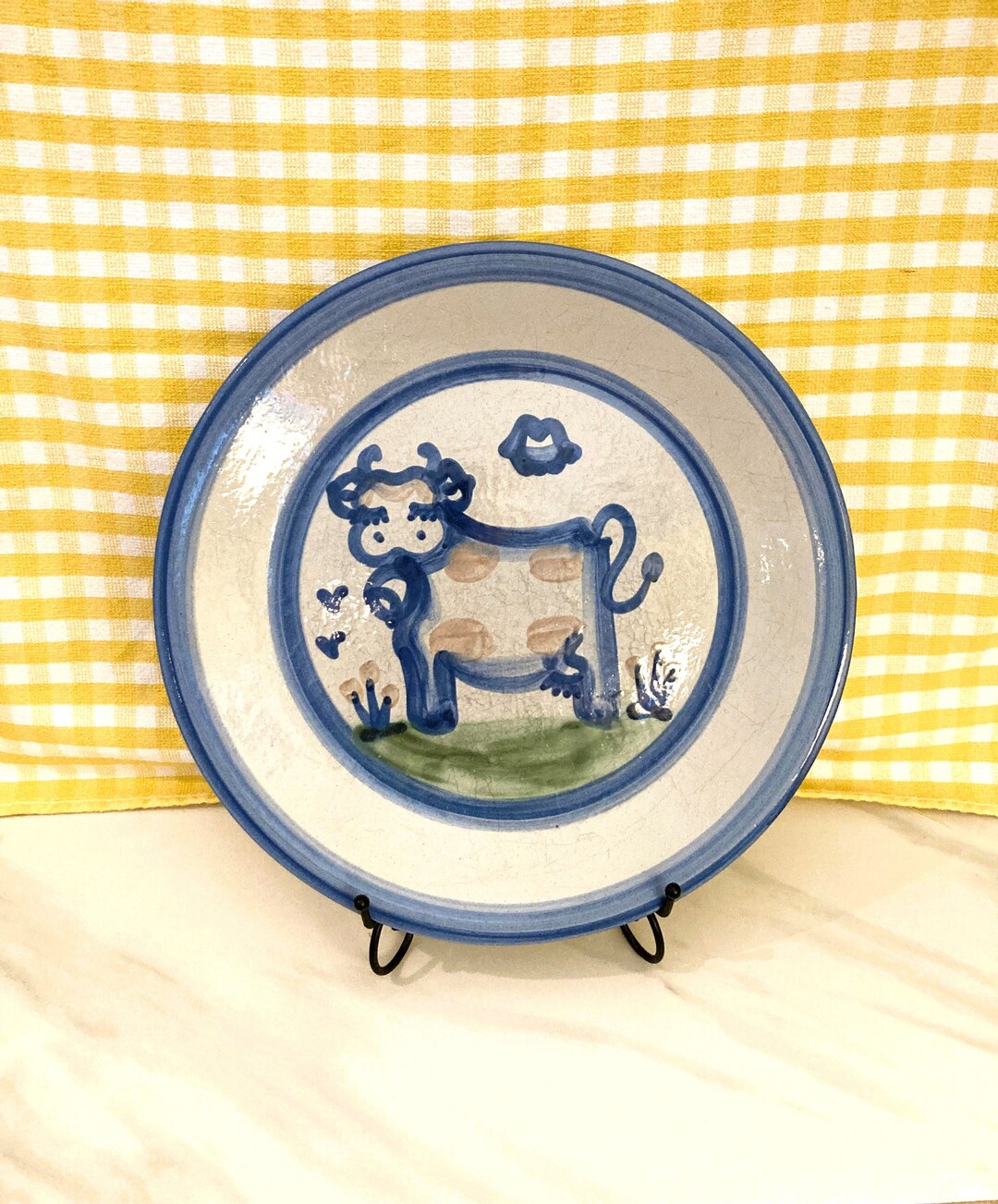 Mary A. Hadley COW Plate 11 Painted Stoneware Plate M A Hadley Signed ...