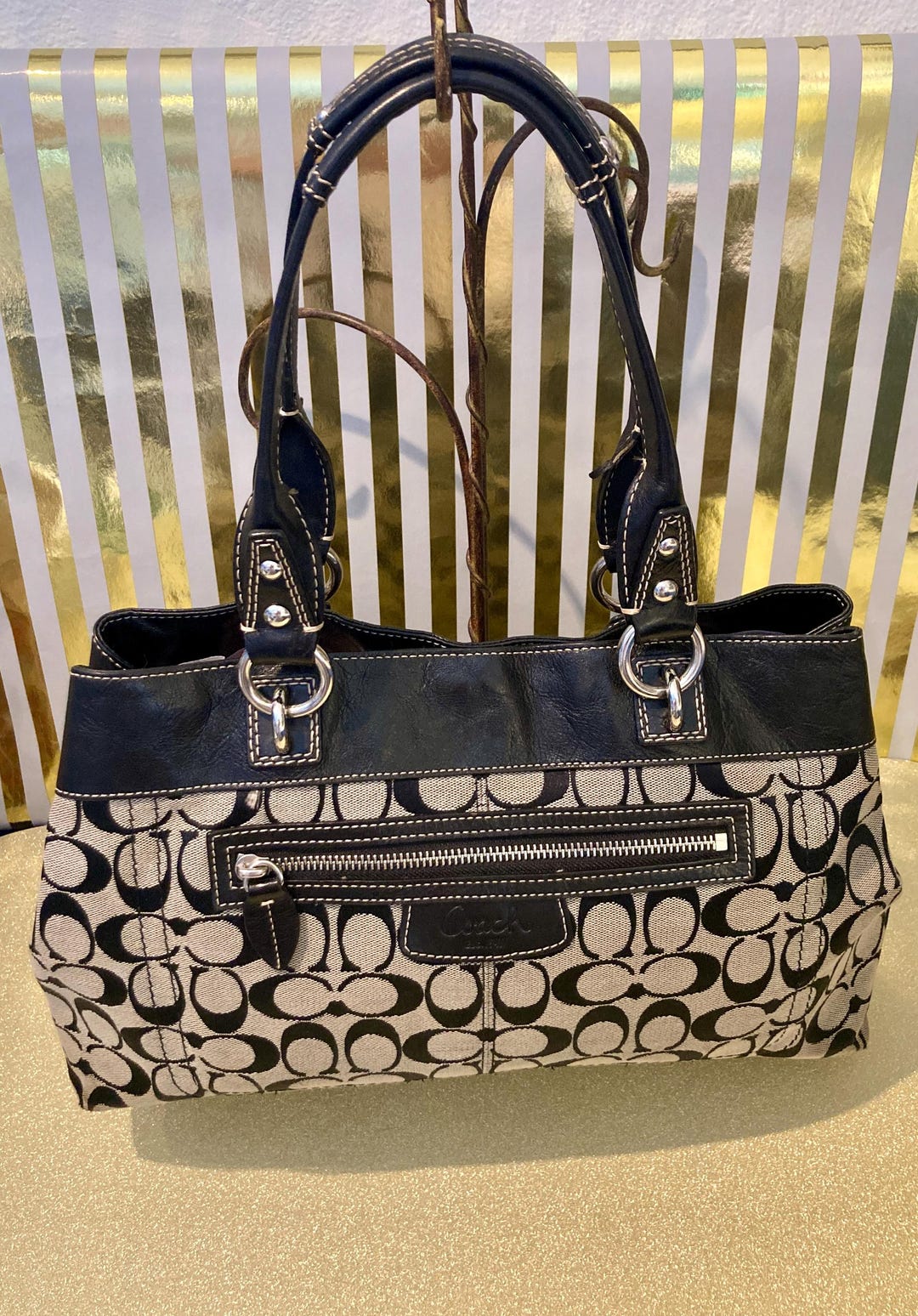 Coach Penelope Signature c Shoulder Purse Handbag F15533 Vtg '93, Black ...