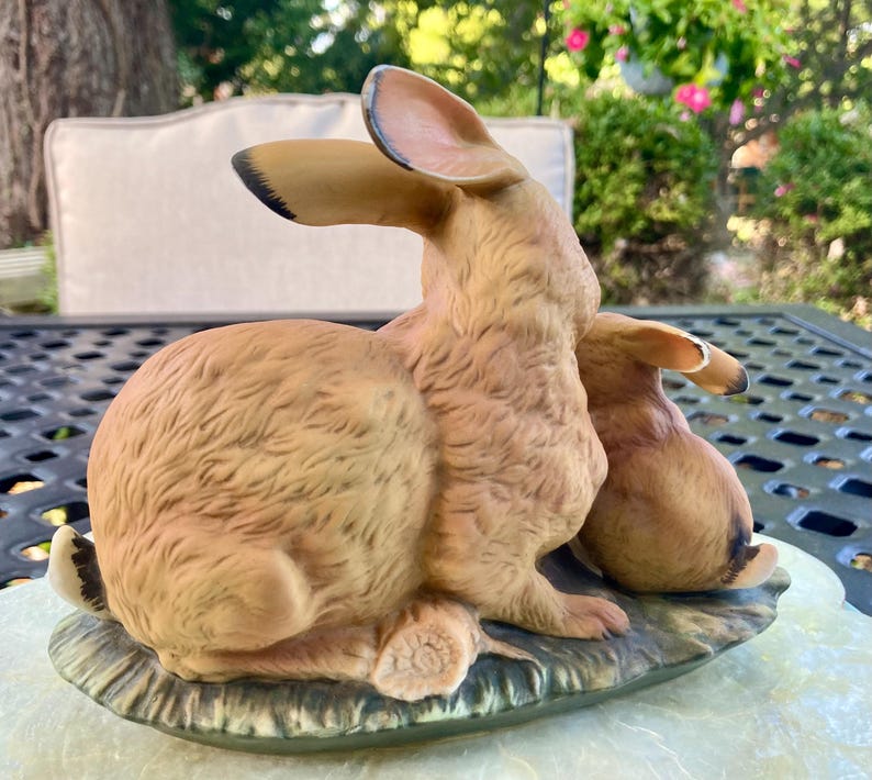 Mother & Baby Rabbits HOMCO "masterpiece Porcelain" Figurine Vintage ...