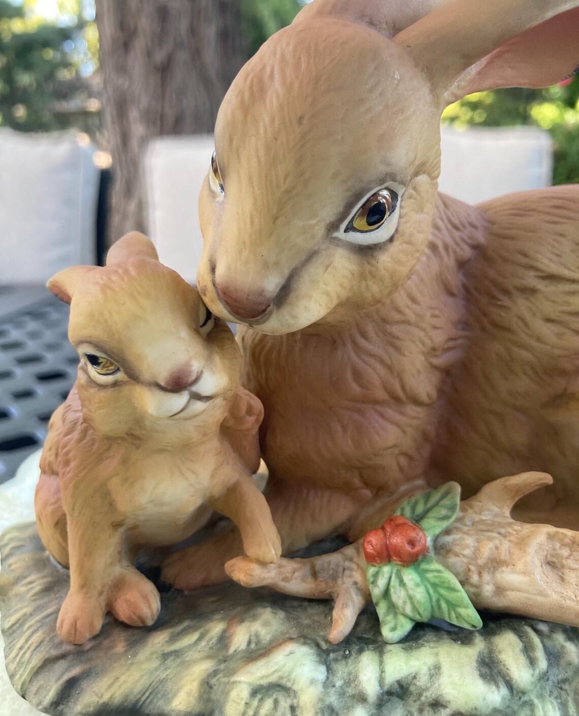 Mother & Baby Rabbits HOMCO "masterpiece Porcelain" Figurine Vintage ...