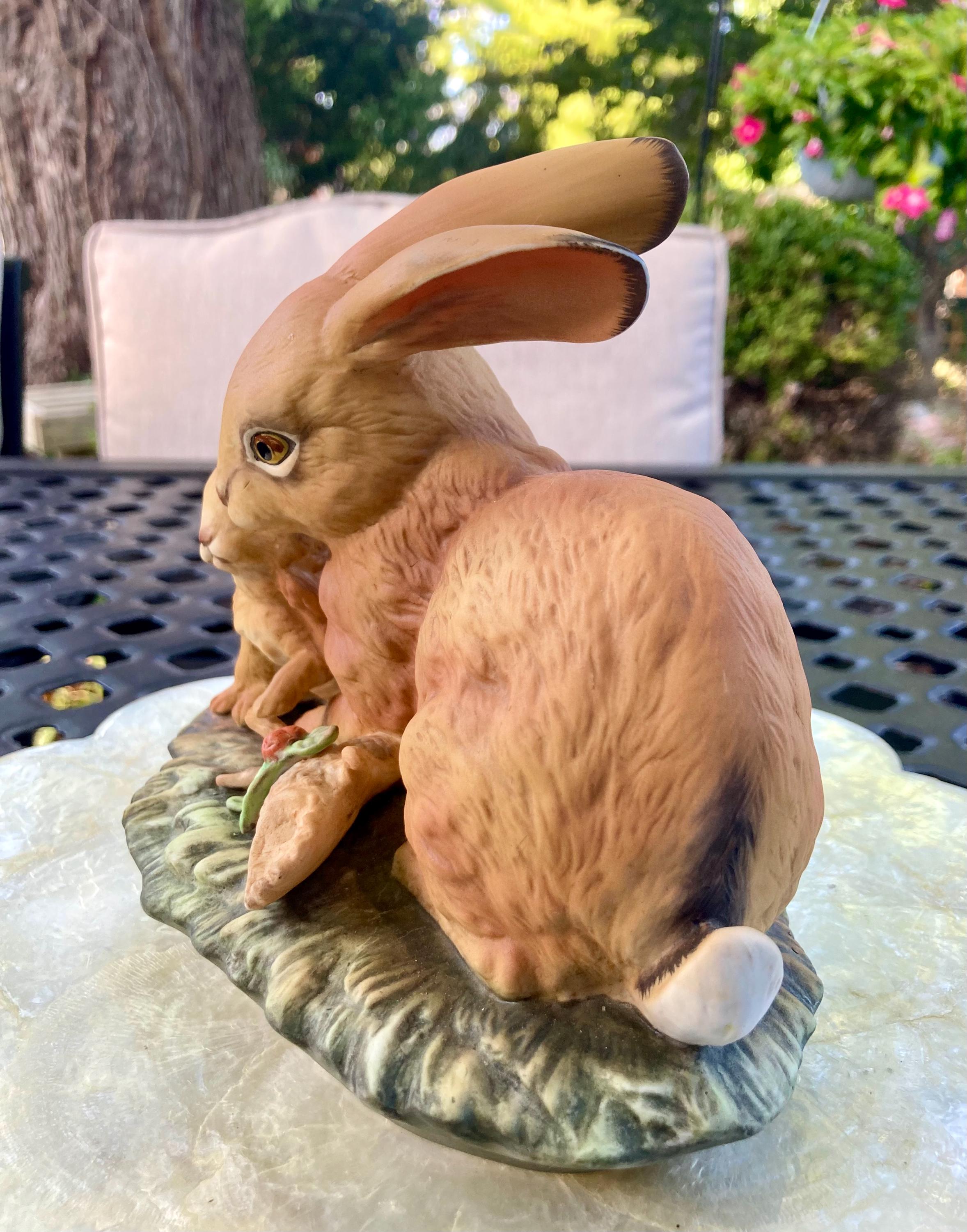 Mother & Baby Rabbits HOMCO "masterpiece Porcelain" Figurine Vintage ...