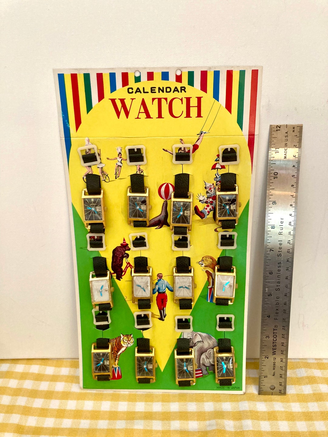 12 Kids TOY Watches on 1950s Dime Store Circus Display, New/old Stock ...