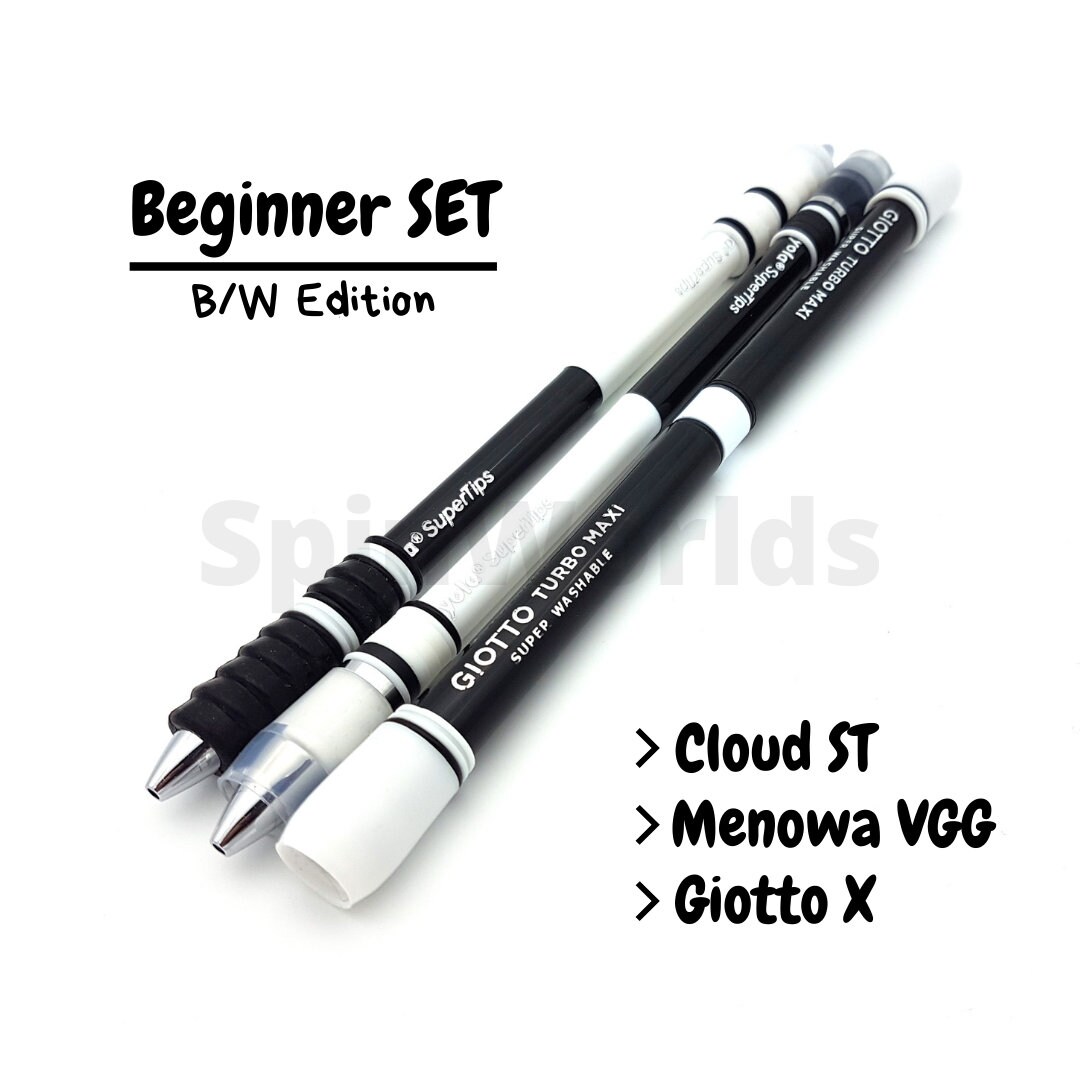 Beginner Starter Pack 1 - B/W Edition - Penspinning Pen - Spinworlds - Etsy