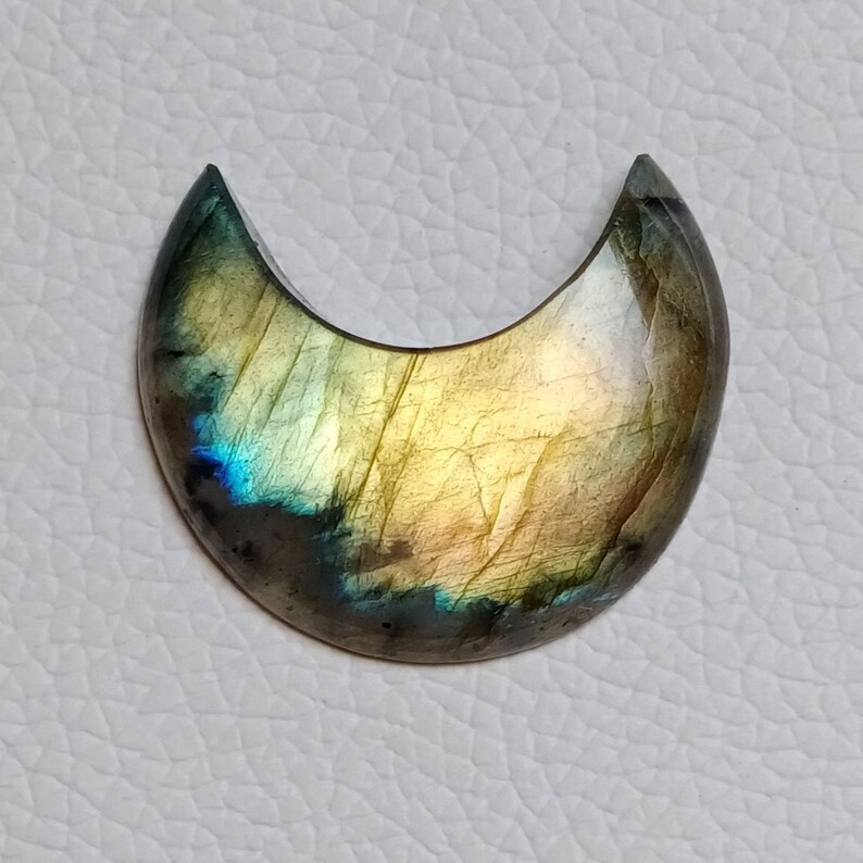 AAA Quality Labradorite Crescent Moon Cabochon Gemstone | Etsy