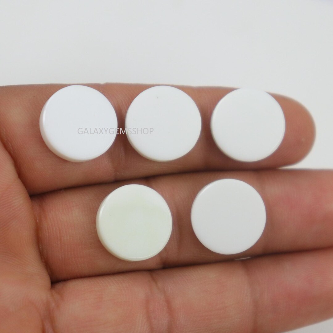 White Agate Quartz Coin, Flat Round Gemstone (6-30 MM) - Etsy