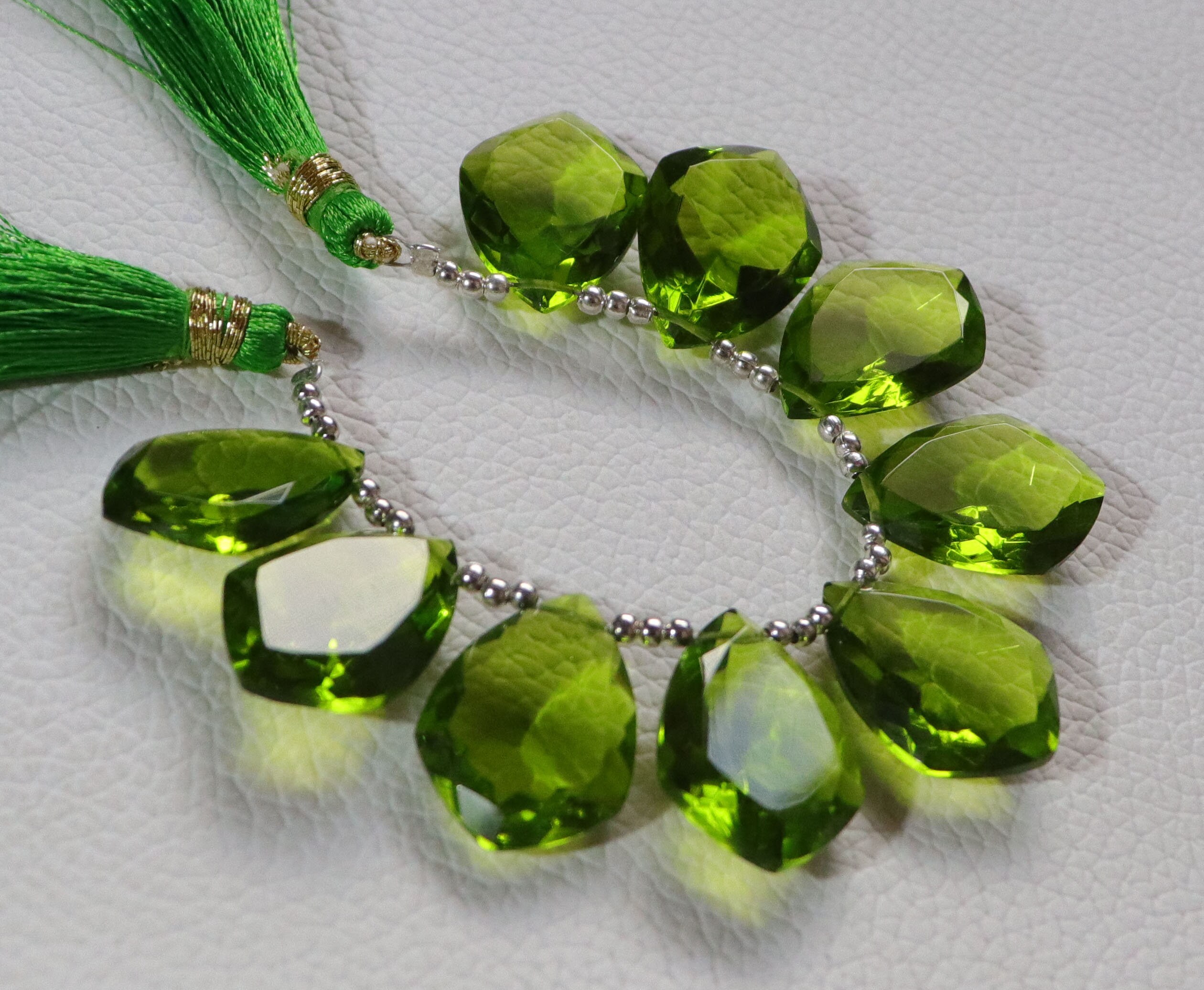 9 Pcs AAAA Peridot Hydro Quartz Faceted Handmade Fancy Shape - Etsy