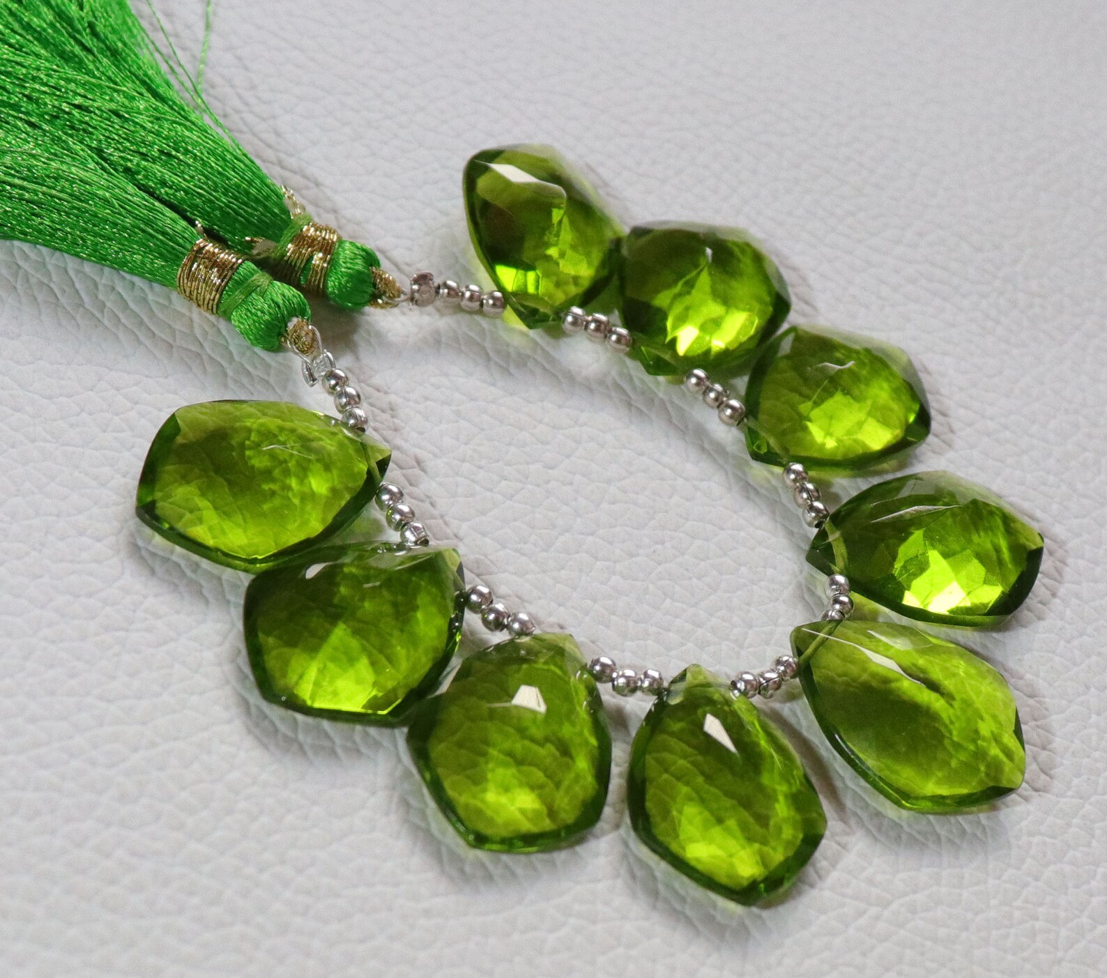 9 Pcs AAAA Peridot Hydro Quartz Faceted Handmade Fancy Shape | Etsy