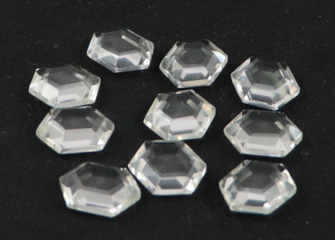 Crystal Quartz Hexagon Gemstone, Tablet Cut, Handmade Jewelry Making - Etsy