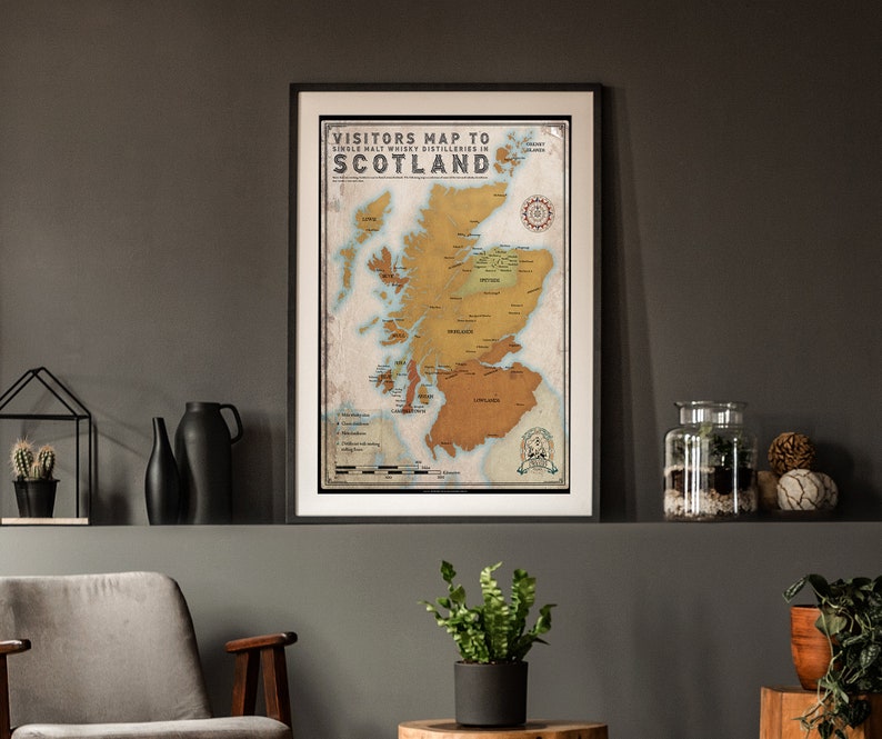 Scottish Map to Single Malt Whisky Distilleries Whisky - Etsy UK