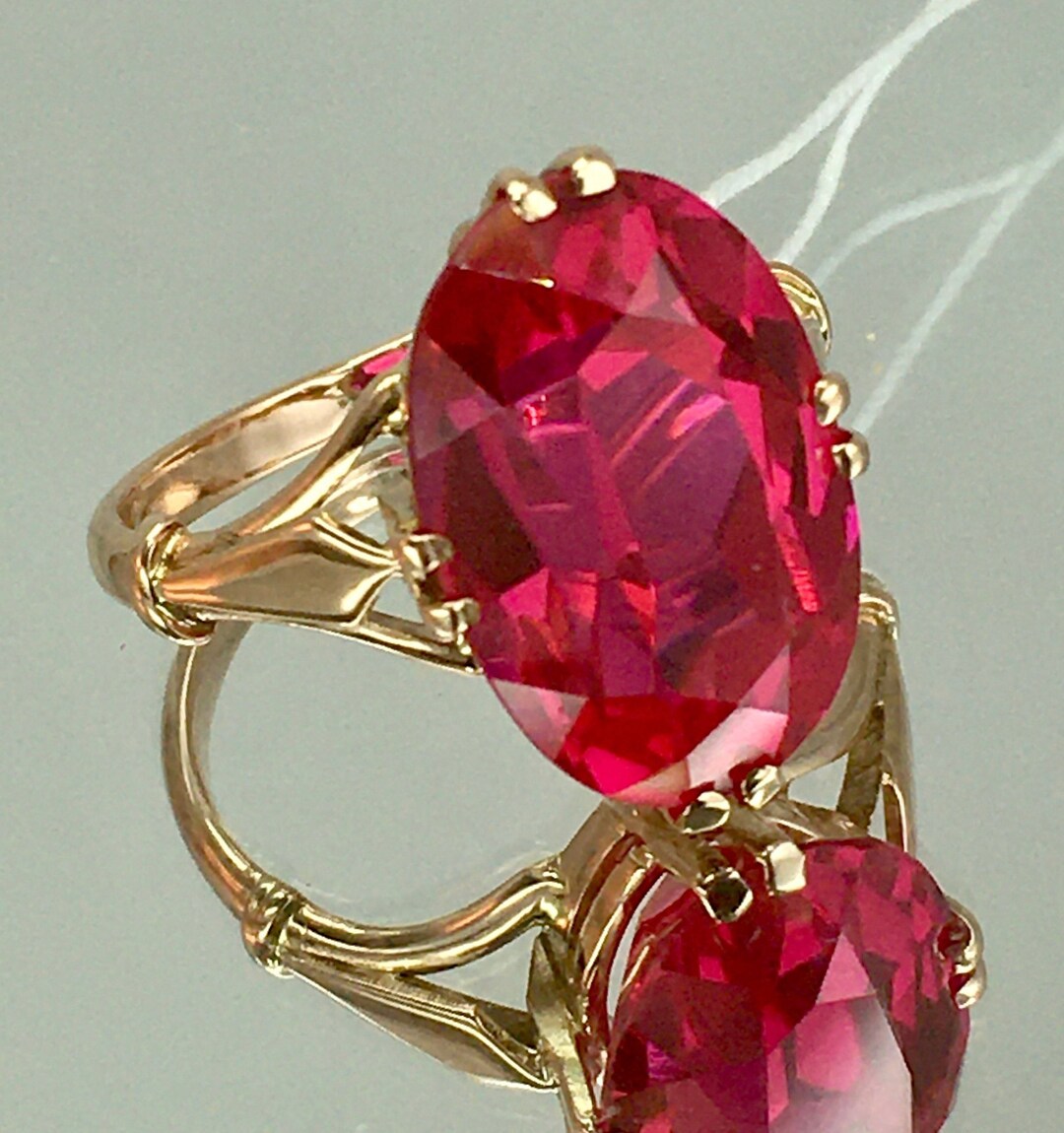 Vintage Original Solid Rose Gold Ring With Ruby 583 14K, Solid Rose ...