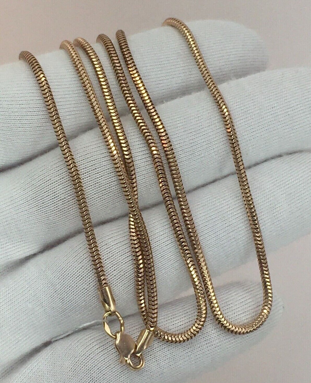 Vintage Original Chic Solid Rose Gold Chain 70cm 14K 585 Snake, Solid ...