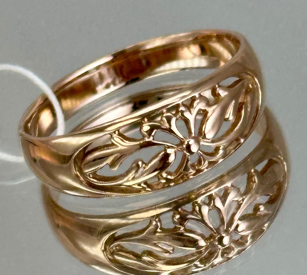 Vintage Original Solid Rose Gold 585 14K, Original Solid Rose Gold Ring 14K 585, Rose Gold Ring ...
