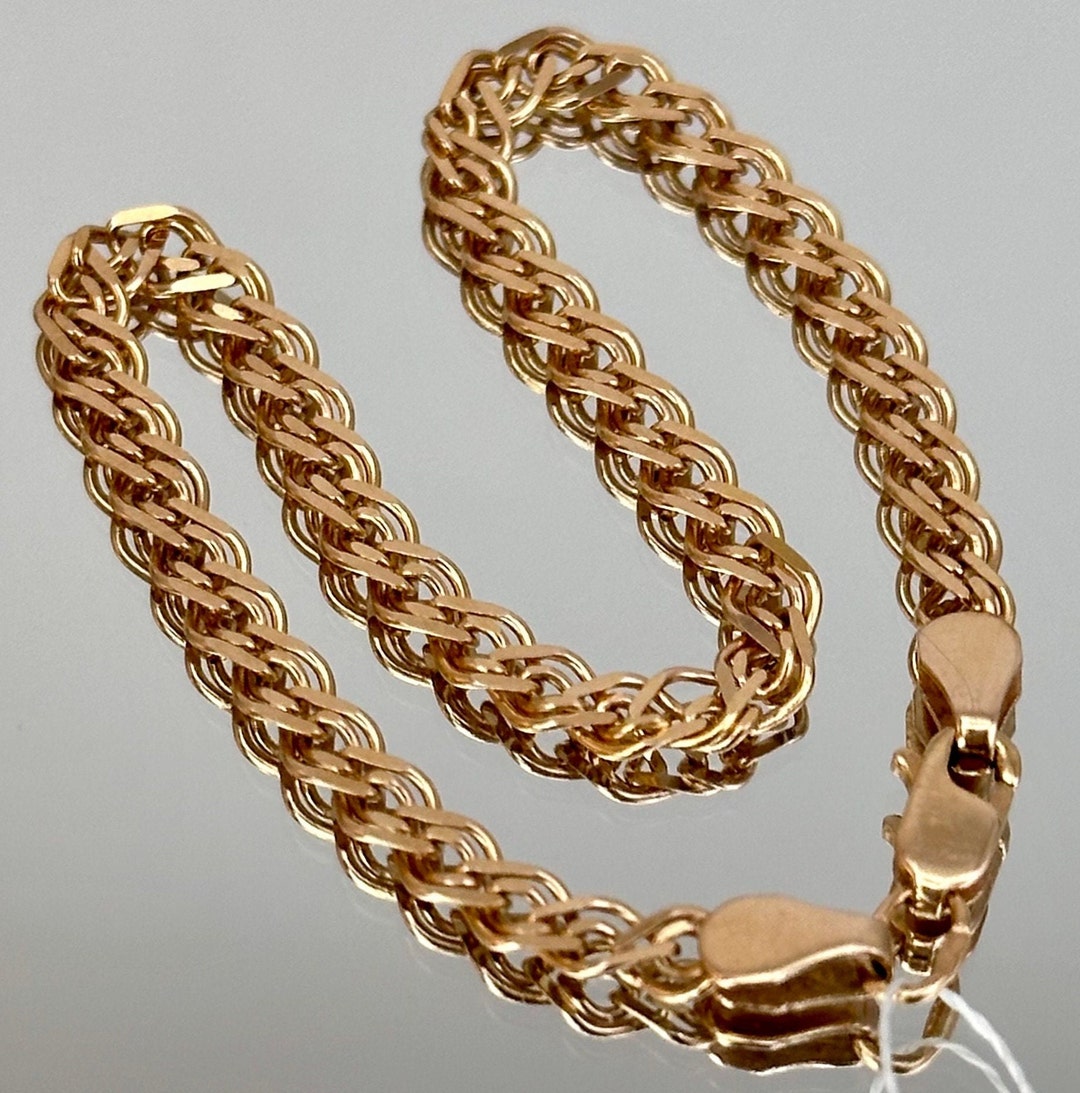 Vintage Original Chic Solid Rose Gold Bracelet 18.0 Cm 14K 585, Solid ...